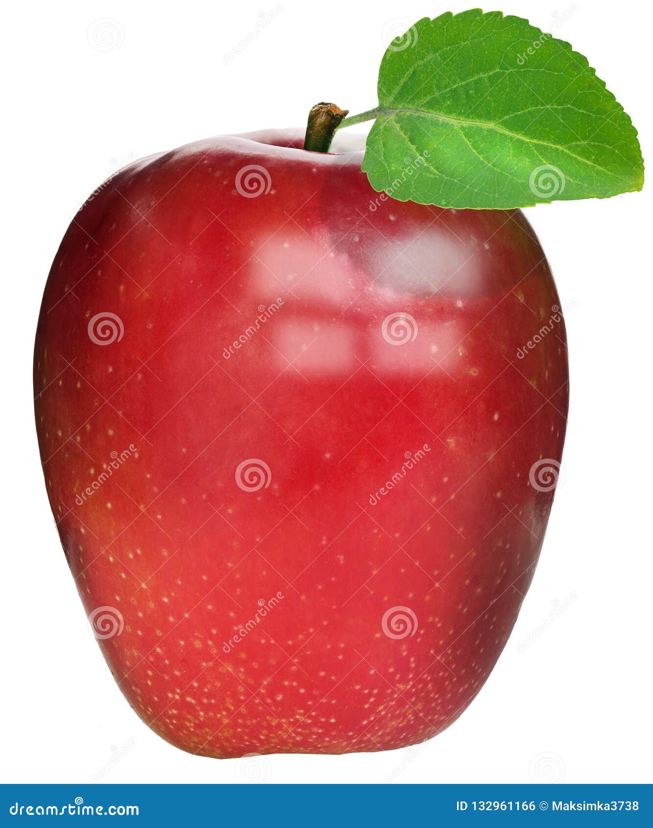 Red Ripe Apple Isolated on White. Clipping Path. Stock Photo - Image of ...