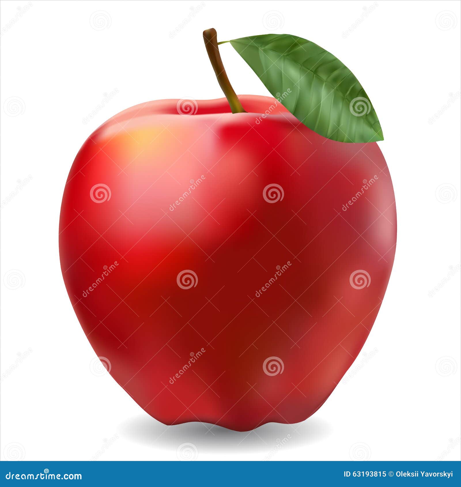 Red Ripe Apple Photorealistic Stock Illustration Illustration Of