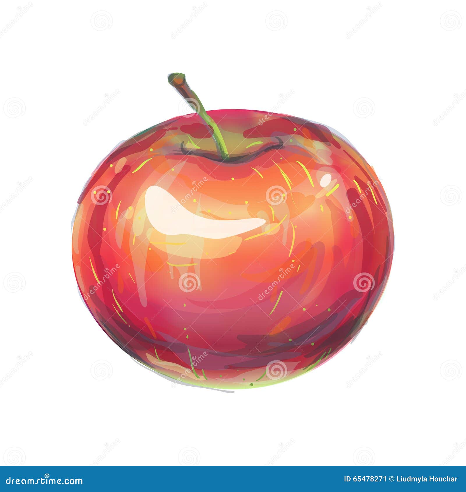 Red ripe apple. stock vector. Illustration of nature - 65478271