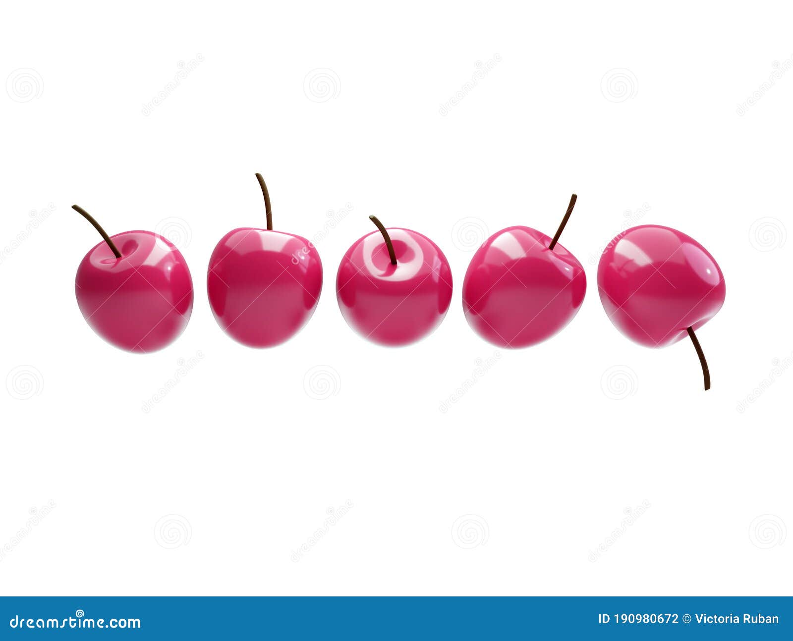 Red ripe cherries in a row stock illustration. Illustration of tasty ...