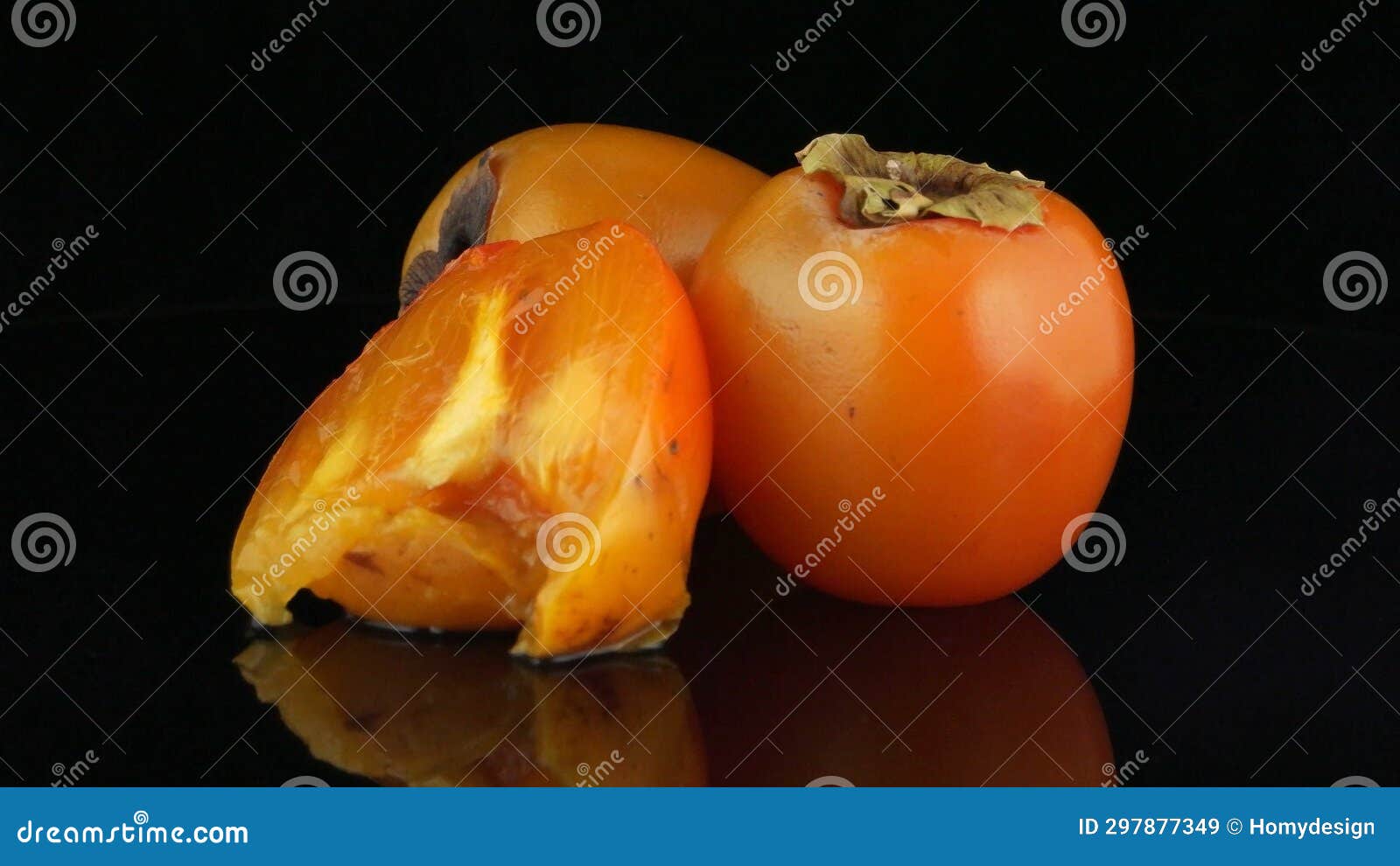Red ripe persimmons stock image. Image of healthy, asian - 297877349