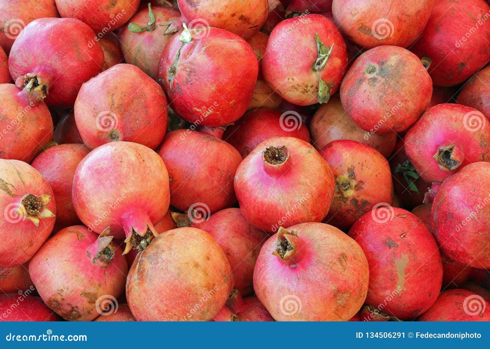 Red Ripe Pomegranate in Autumn Stock Image - Image of seller ...