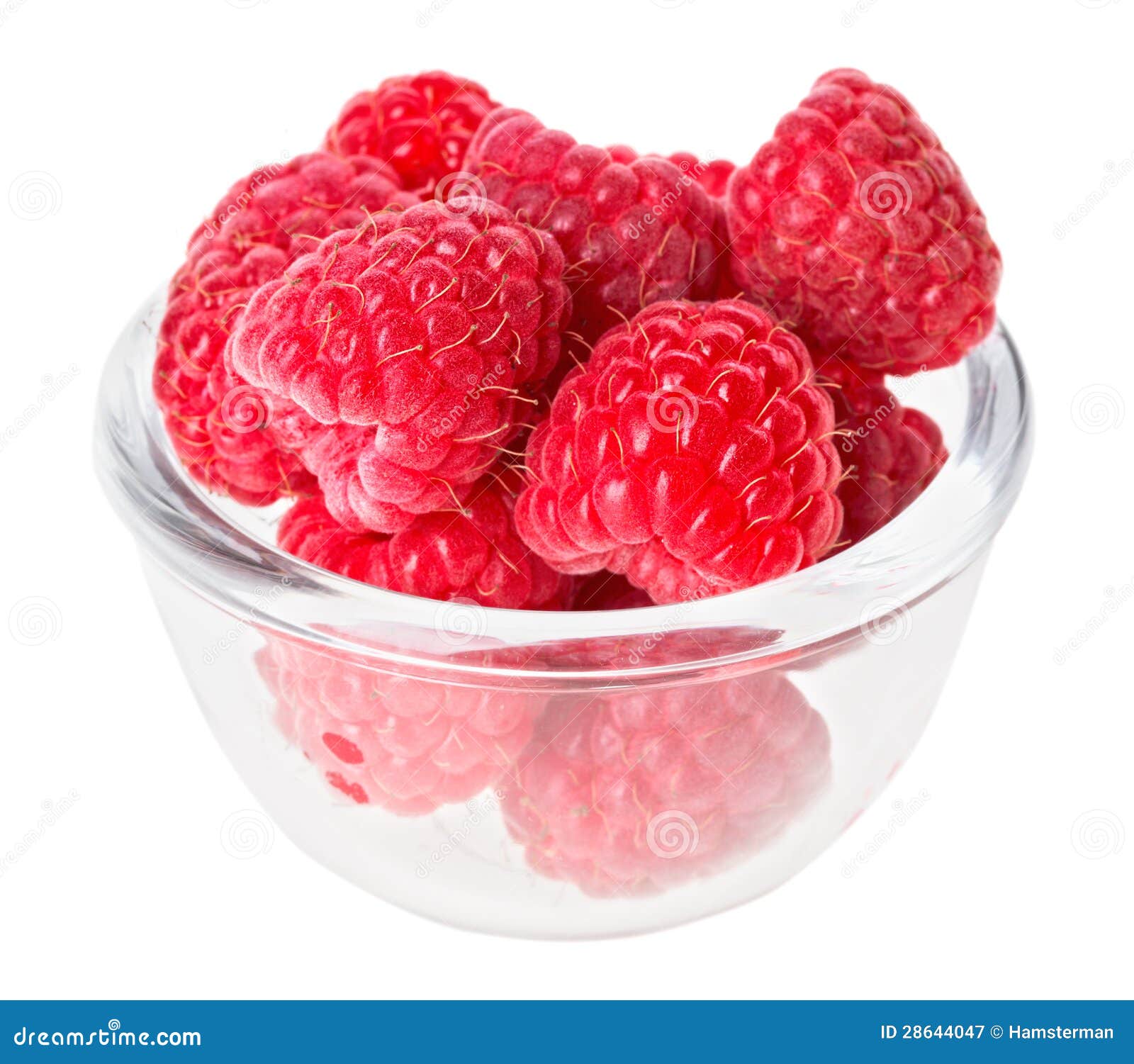 Red Ripe Raspberry Fruit in Transparent Glass Stock Image - Image of ...