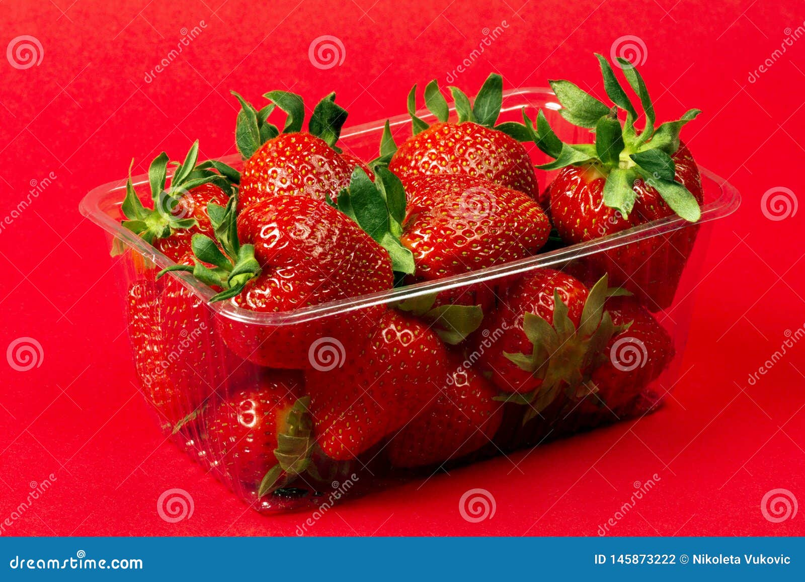 Strawberries in Plastic Package Stock Photo - Image of diet, package ...
