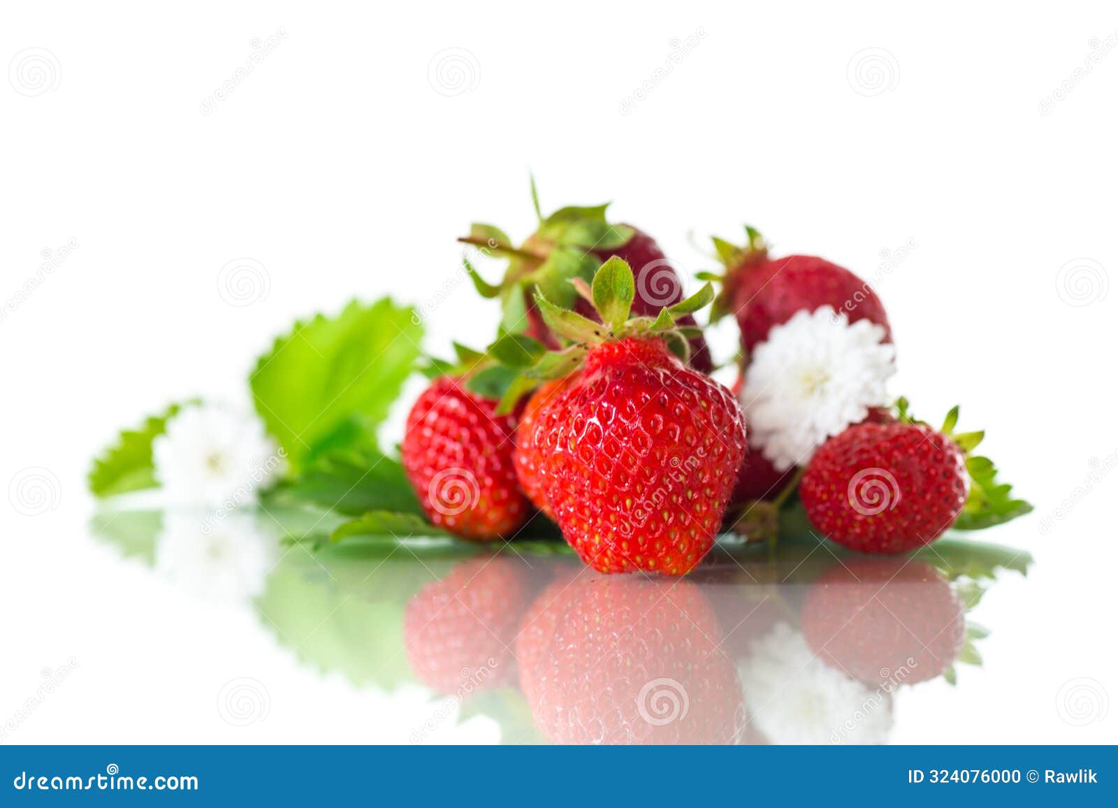 Red Ripe Strawberry Spring on a White Background Stock Photo - Image of ...