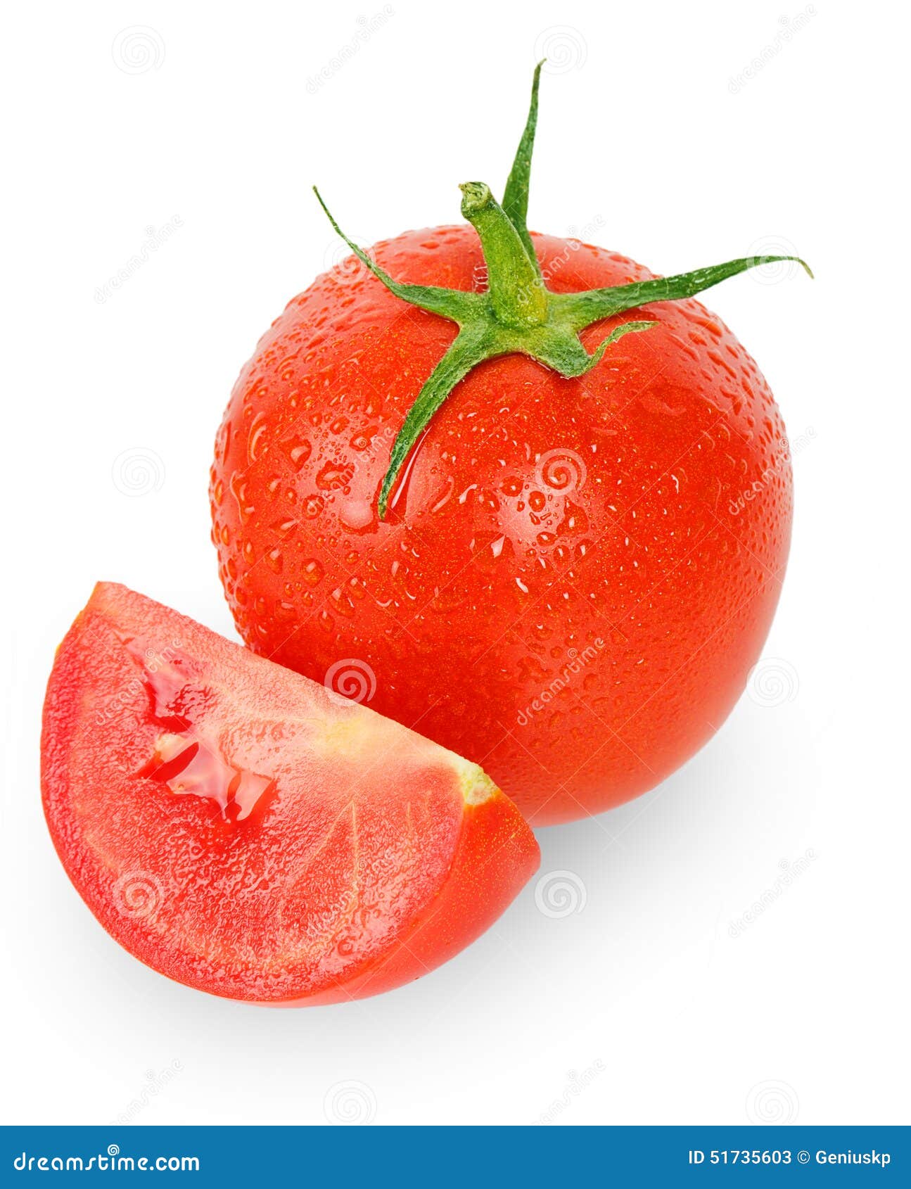 Red ripe tomato with drops stock image. Image of juicy - 51735603