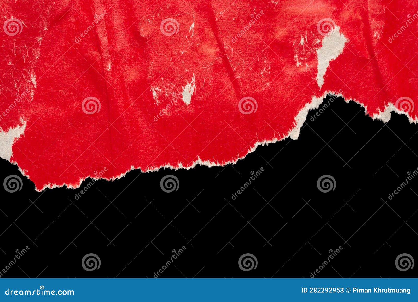 Red Ripped Paper Torn Edges Strips Isolated on Black Background Stock ...