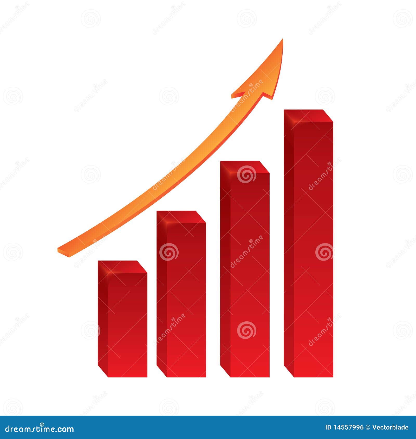 Red Rising Diagram with Arrow Stock Vector - Illustration of increase ...