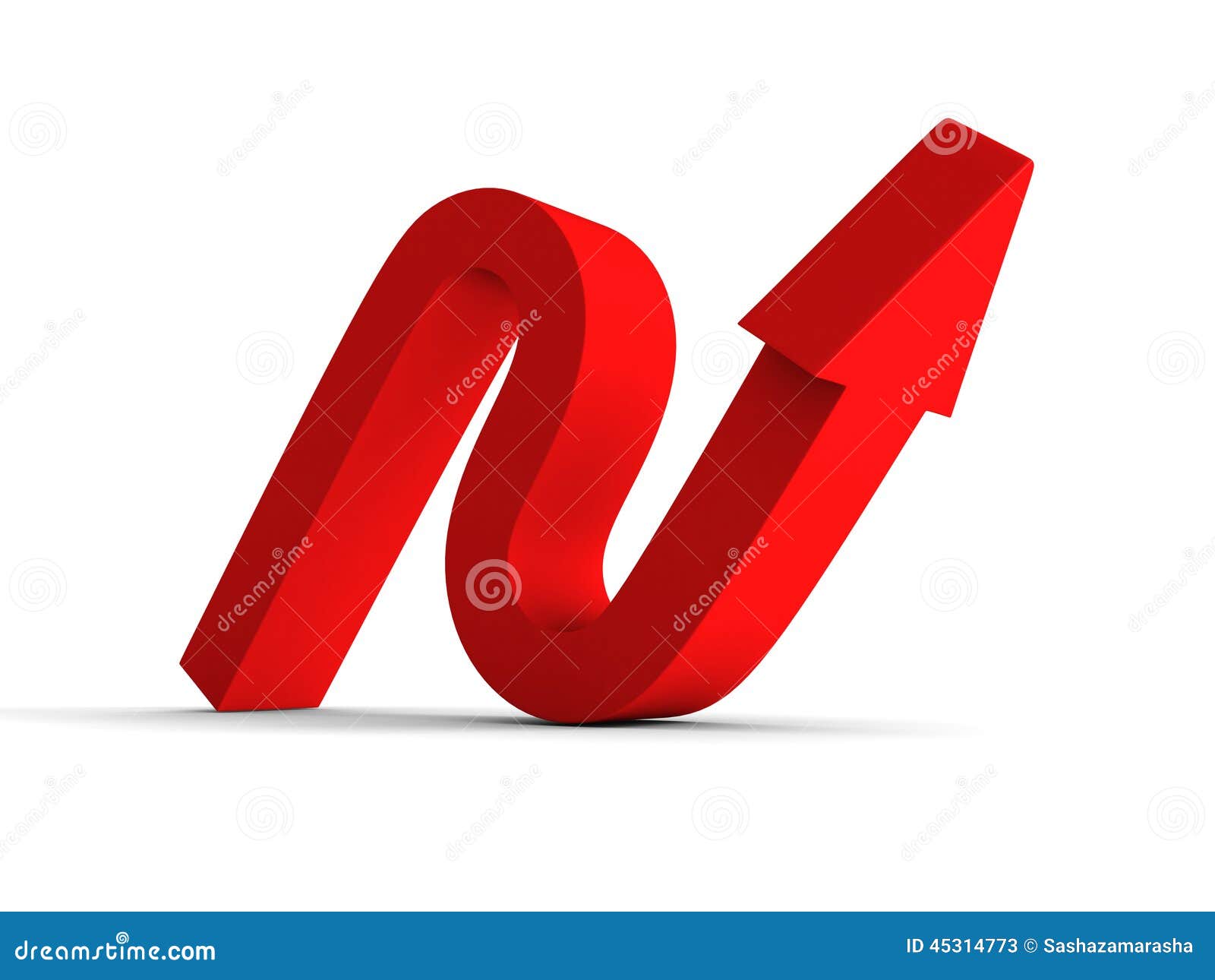 Red Rising Up Red Arrow on White Background Stock Illustration ...