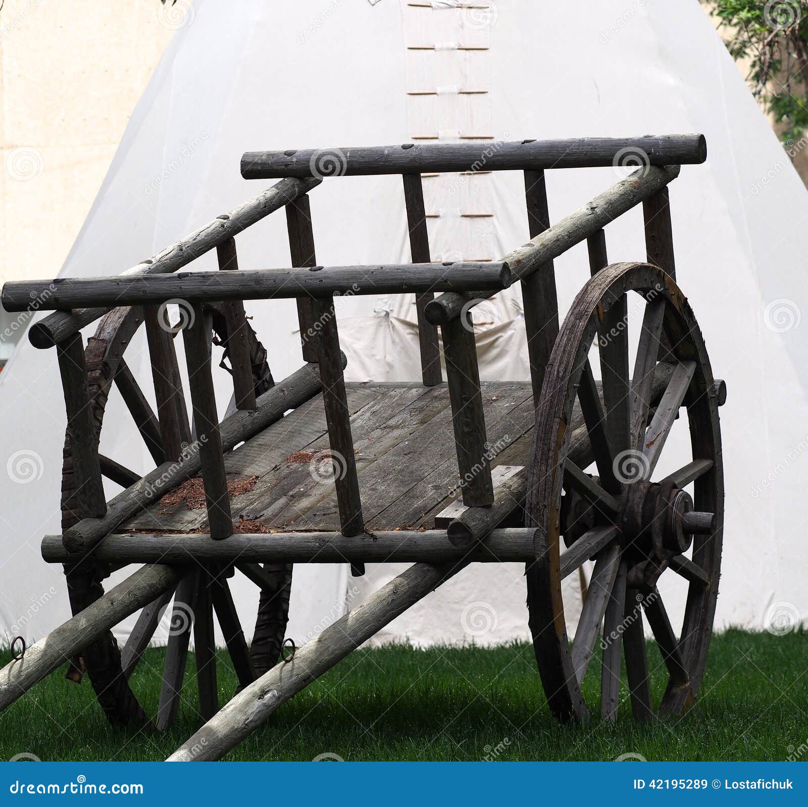 Red River Cart stock image. Image of teepee, wheels, wagon - 42195289