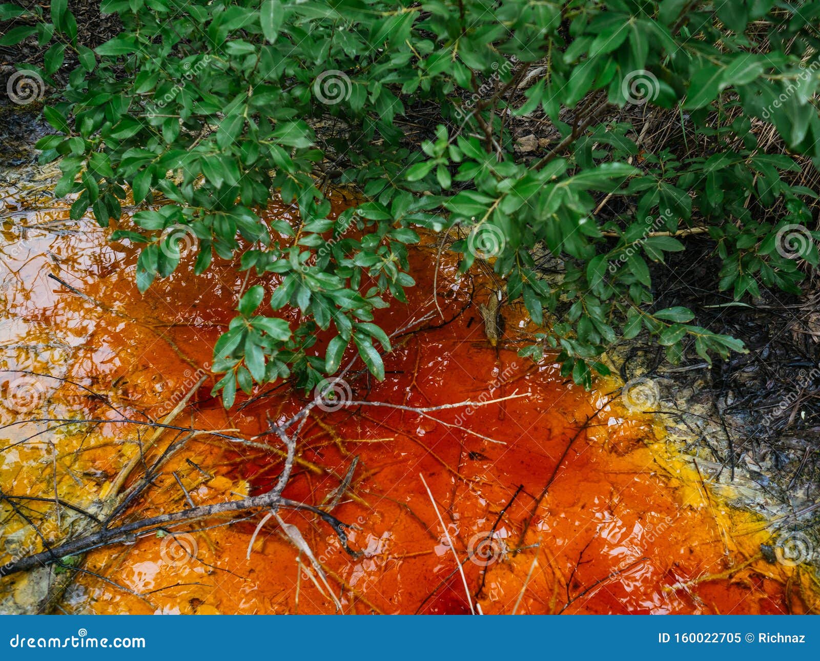 Red River from Clay Deposits. Abnormal Color of the River Stock Image ...