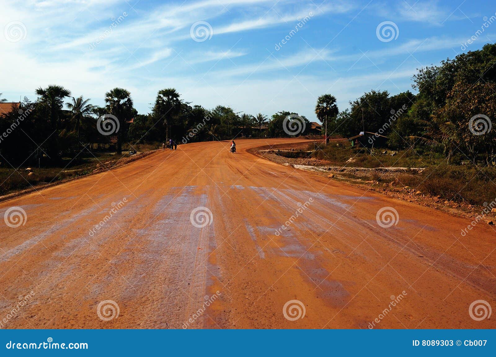 Red road stock image. Image of cloud, earth, turn, road - 8089303