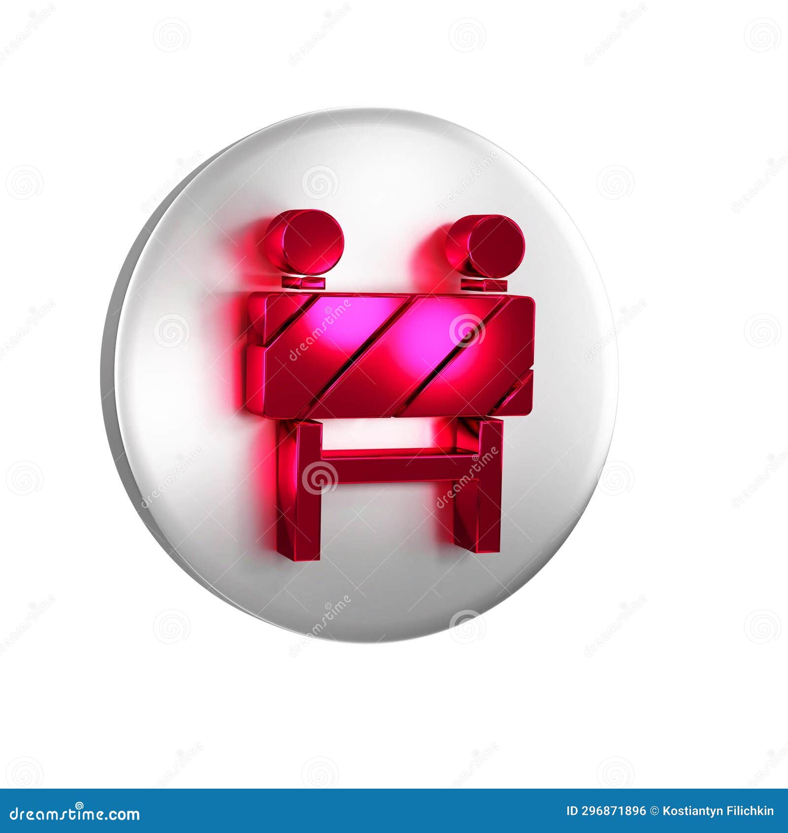 Red Road Barrier Icon Isolated on Transparent Background. Symbol of ...