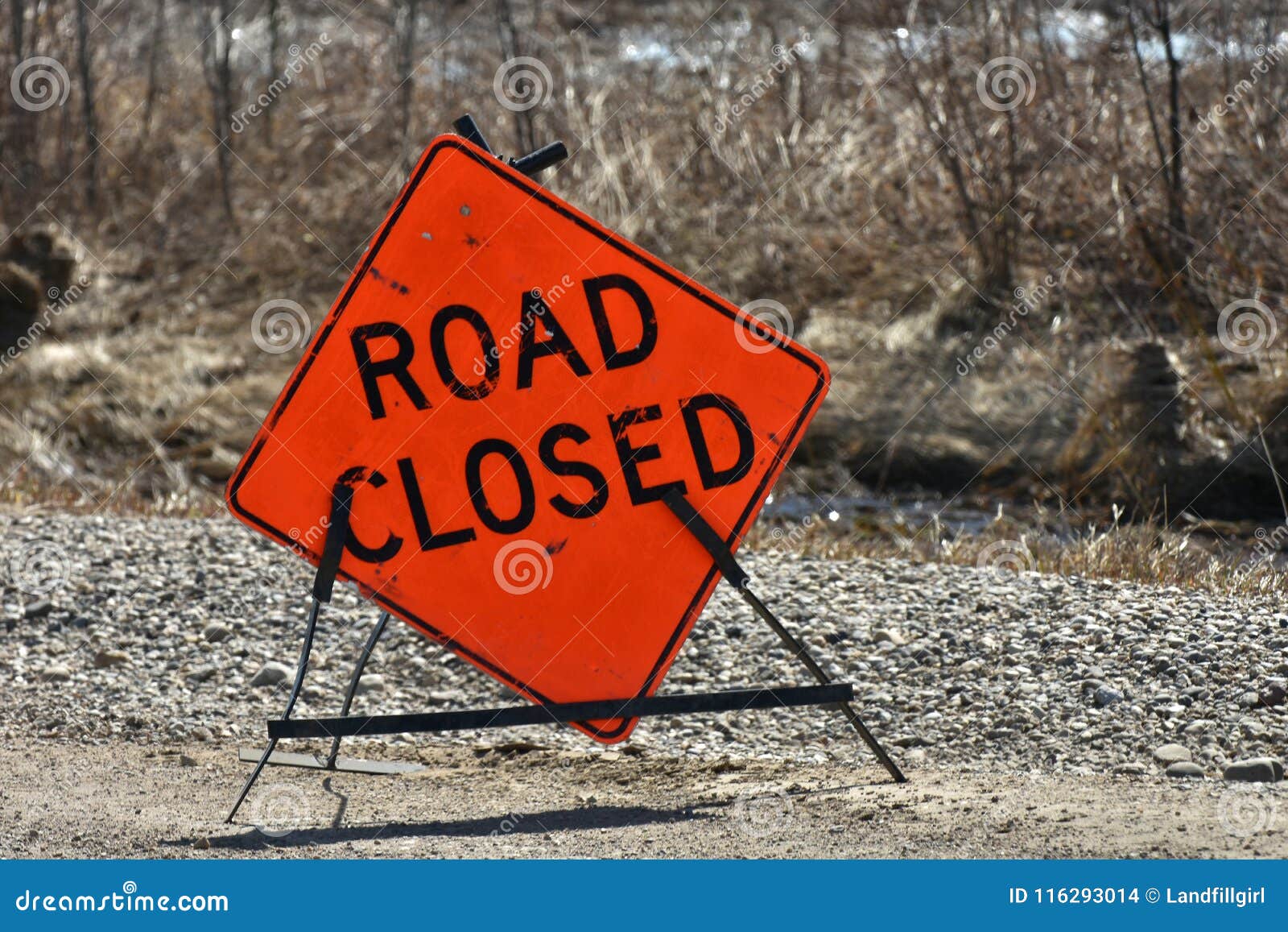 Red Road Closed Sign stock photo. Image of closed, caution - 116293014