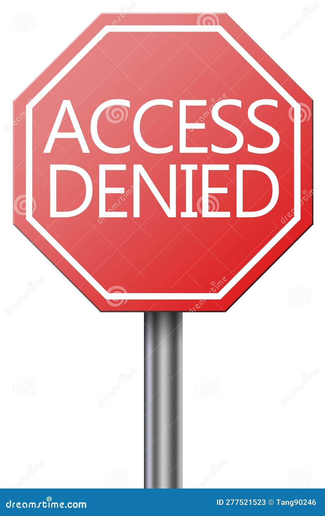 Red Road Sign with Access Denied Word Stock Illustration - Illustration ...