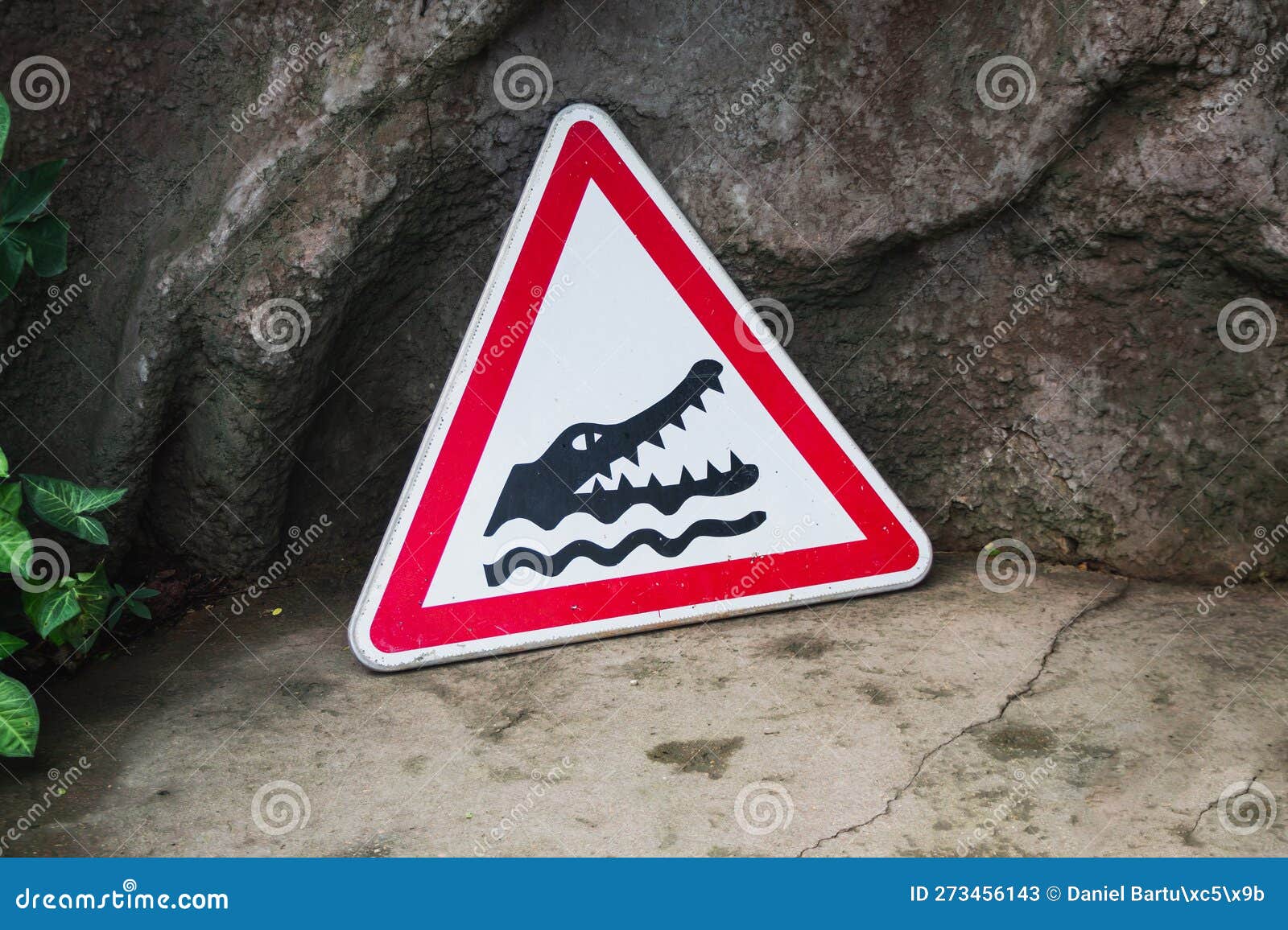 Red Road Sign Beware of Crocodiles. Attention Crocodiles Stock Image ...