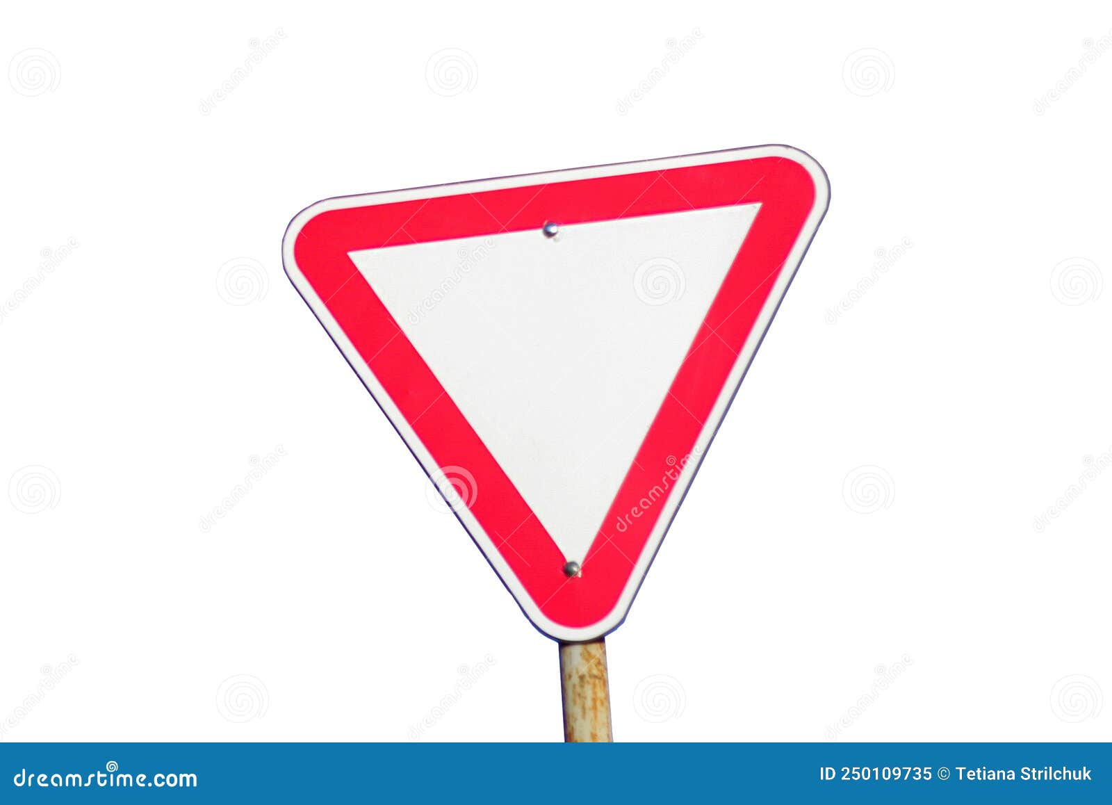 Red Road Sign Isolated. Defocus Blank Empty Triangle Red Warning Road ...