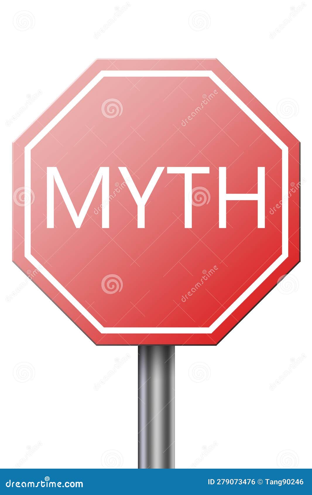 Signpost With Myth And Fact Arrow Signage, 3d Metal Pole With ...