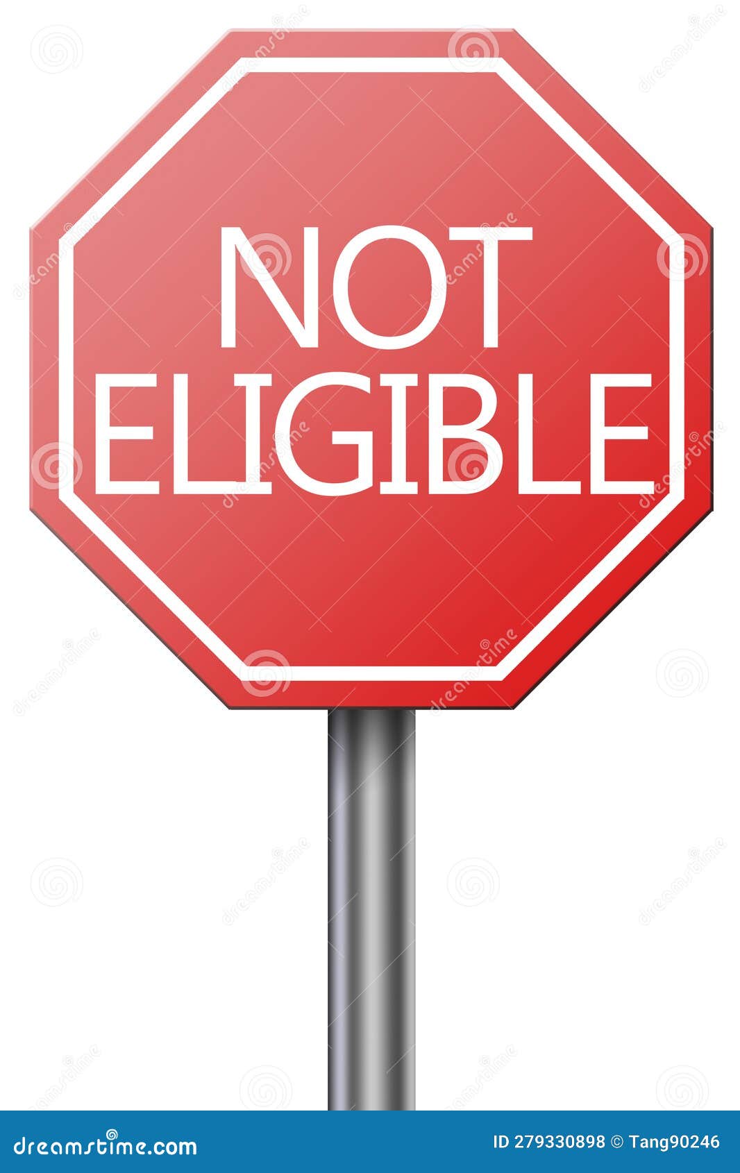 Red Road Sign with Not Eligible Word Stock Illustration - Illustration ...