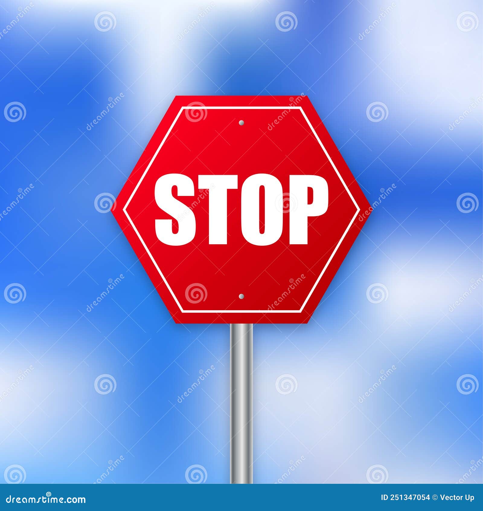 Red Road Stop Sign, Road Traffic Regulatory Warning. Stock Vector ...
