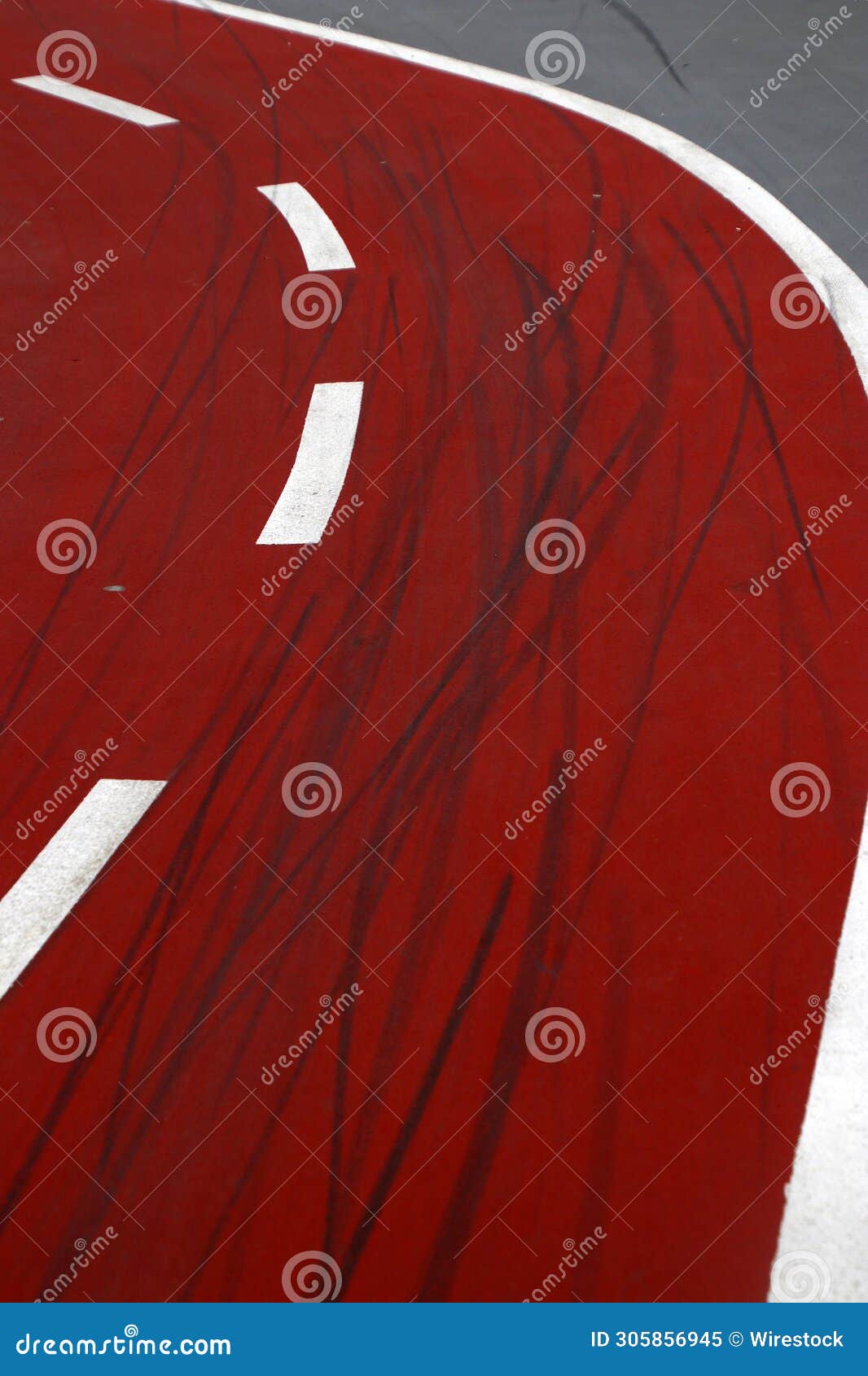 Red Road with White Markings Stock Image - Image of direction ...