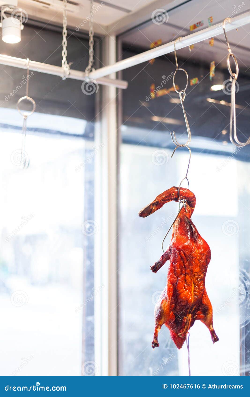 Roasted Duck Hang in Display Stock Photo - Image of crispy, beijing ...