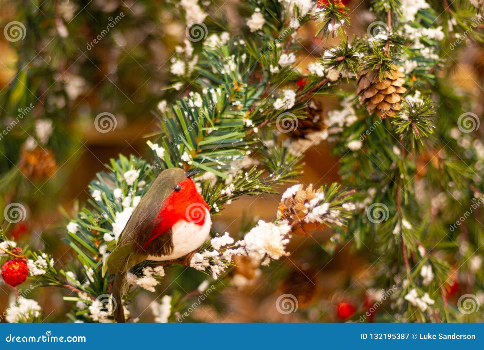 An Red Robin Christmas Decoration Stock Image - Image of ball, holiday ...