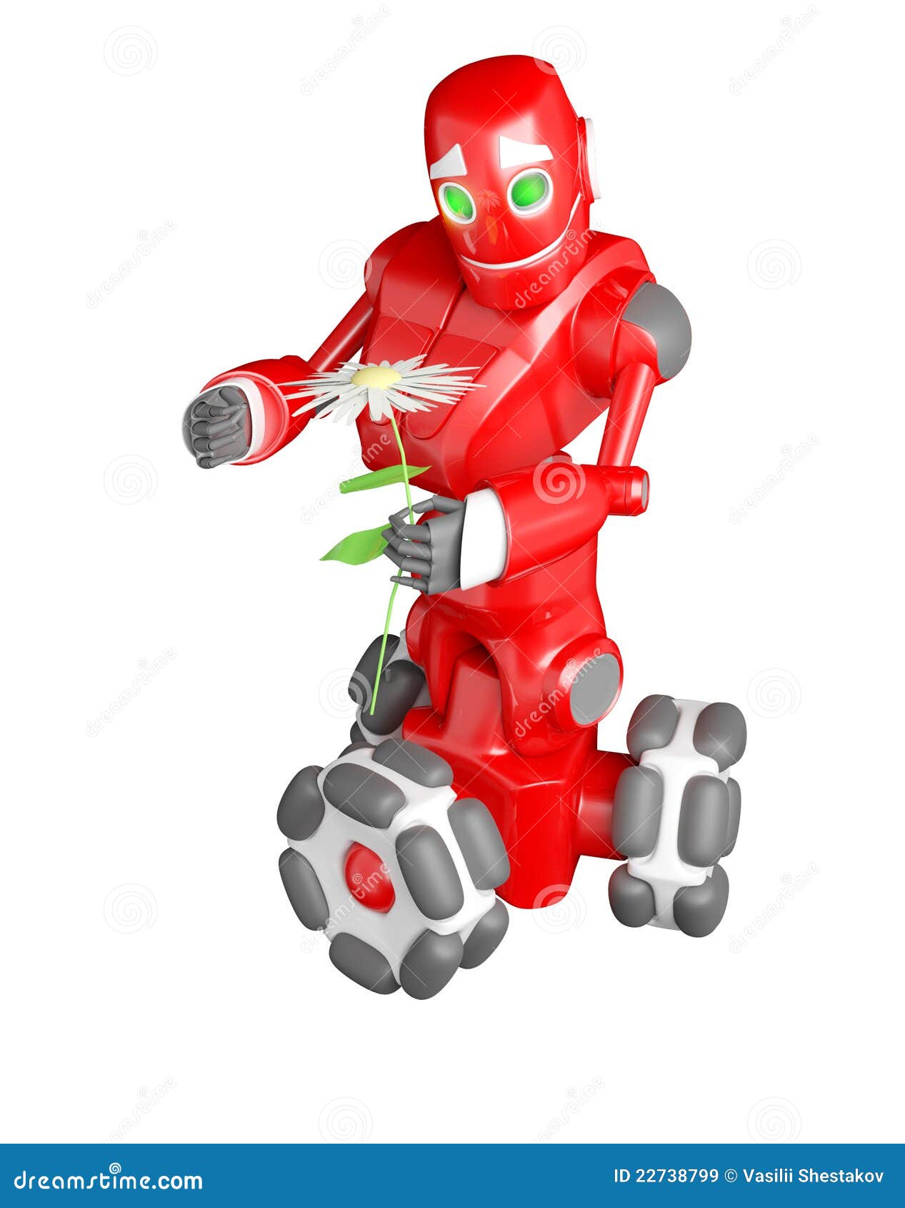 The red robot stock illustration. Illustration of white - 22738799