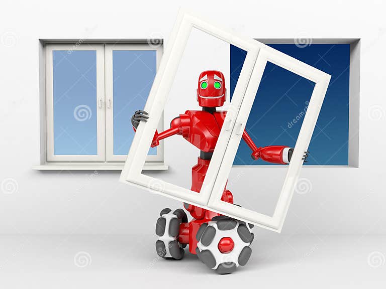 The red robot stock illustration. Illustration of unit - 22738886