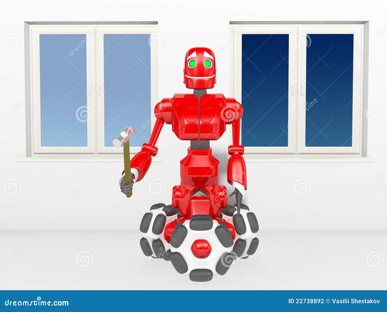 The red robot stock illustration. Illustration of repair - 22738892