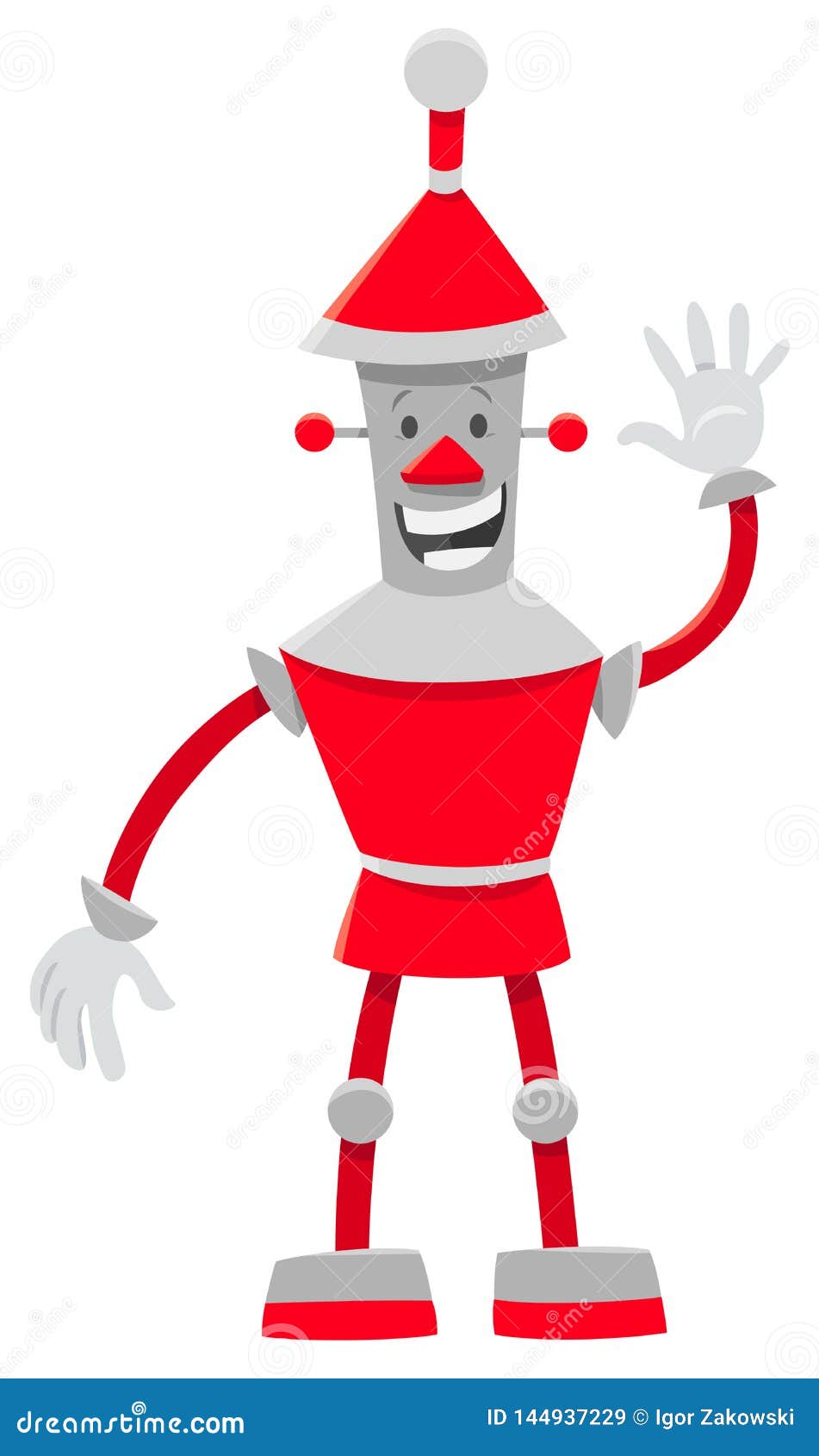 Red Robot Cartoon Comic Character Stock Vector - Illustration of flat ...