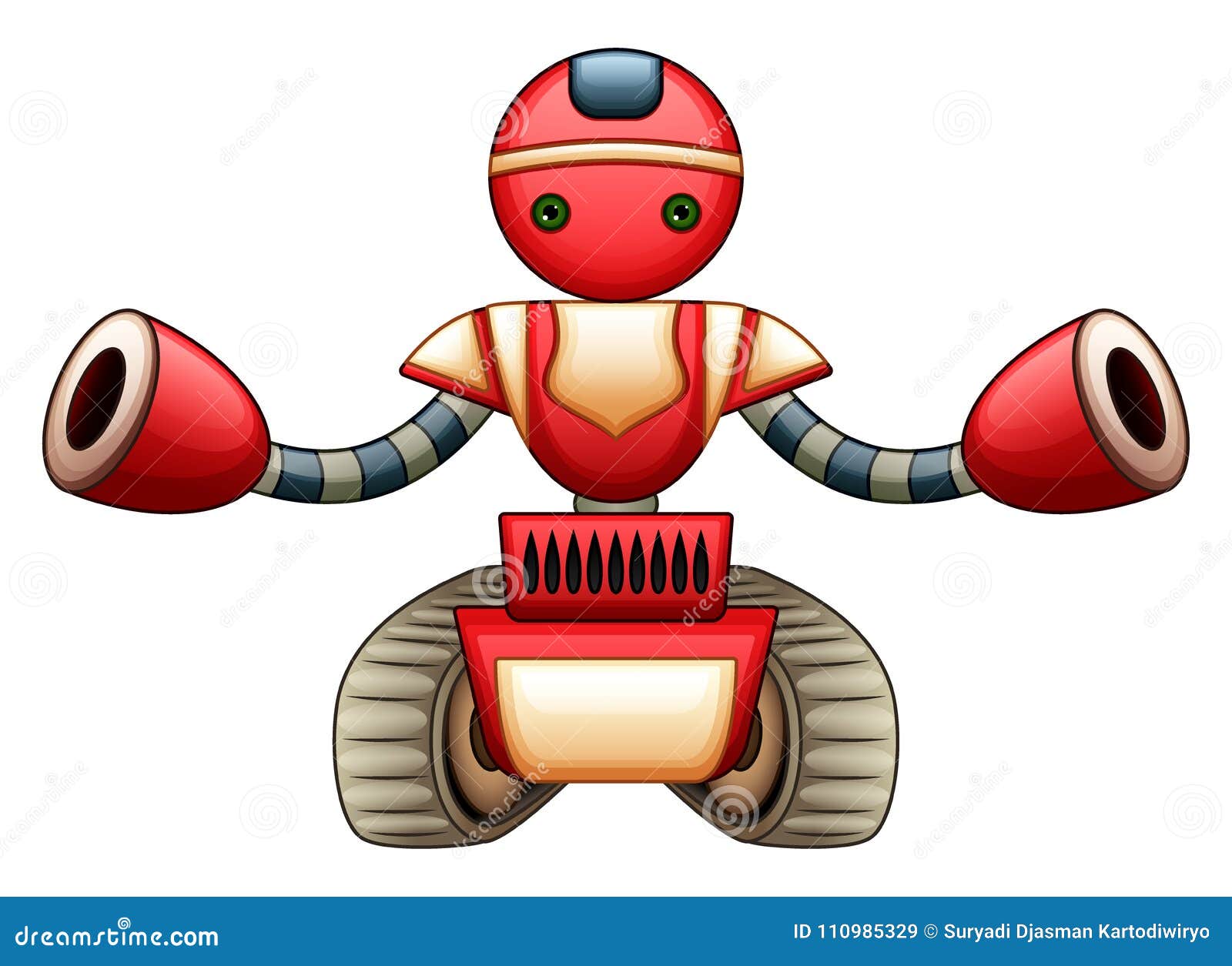 Red robot cartoon stock vector. Illustration of cyborg - 110985329