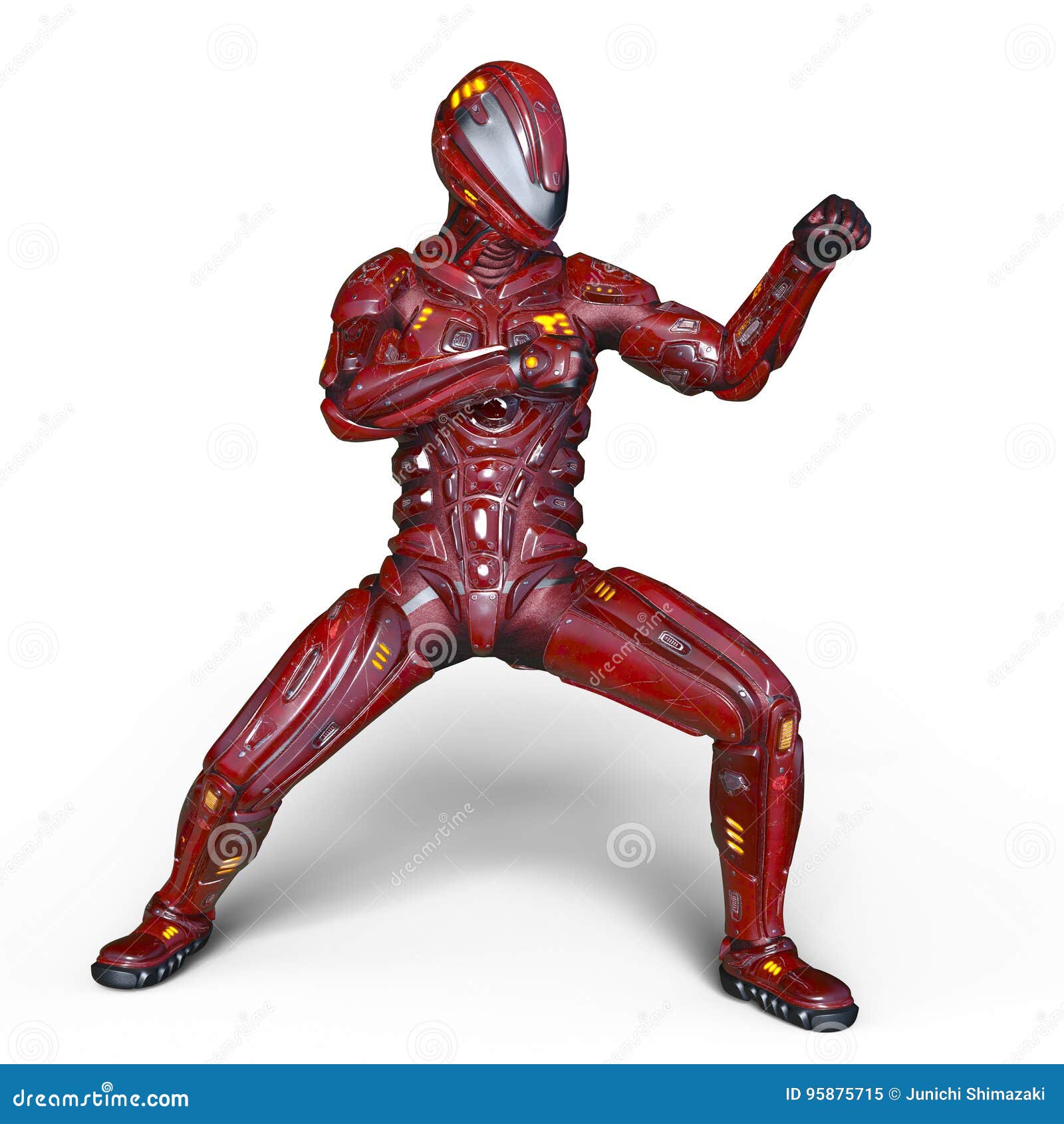 Red robot stock illustration. Illustration of cyborg - 95875715