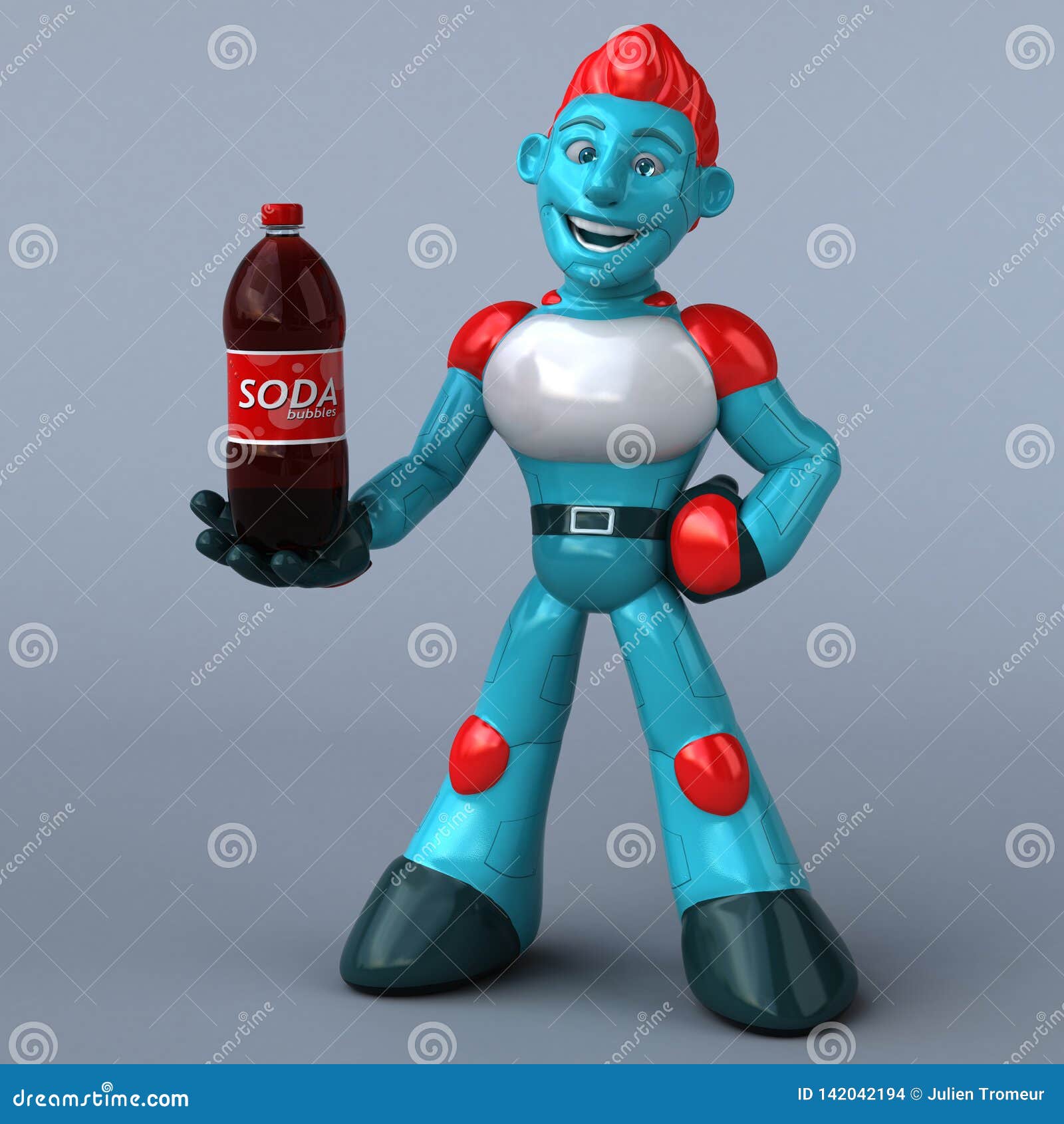 Red Robot - 3D Illustration Stock Illustration - Illustration of mecha ...