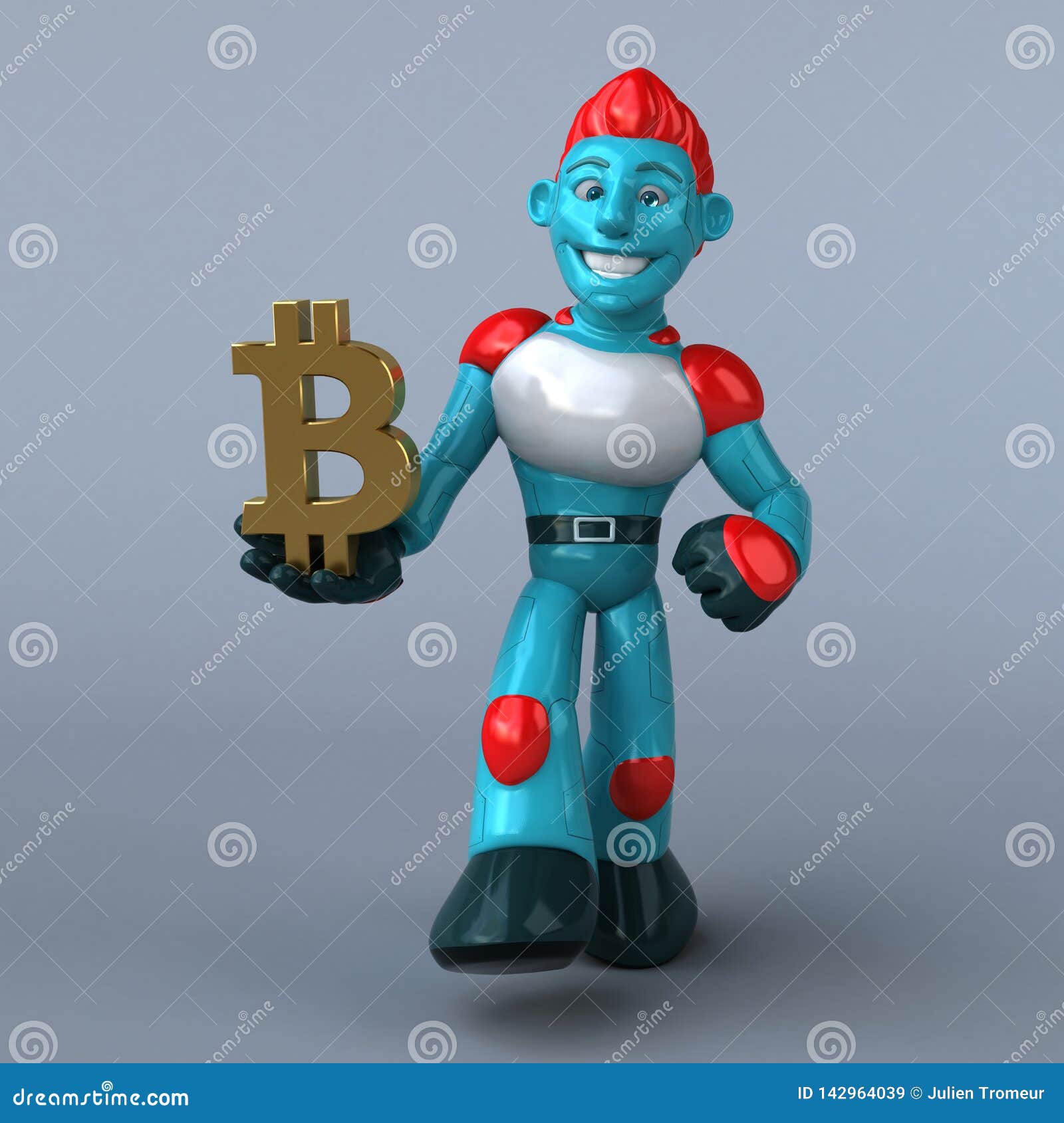 Red Robot - 3D Illustration Stock Illustration - Illustration of ...
