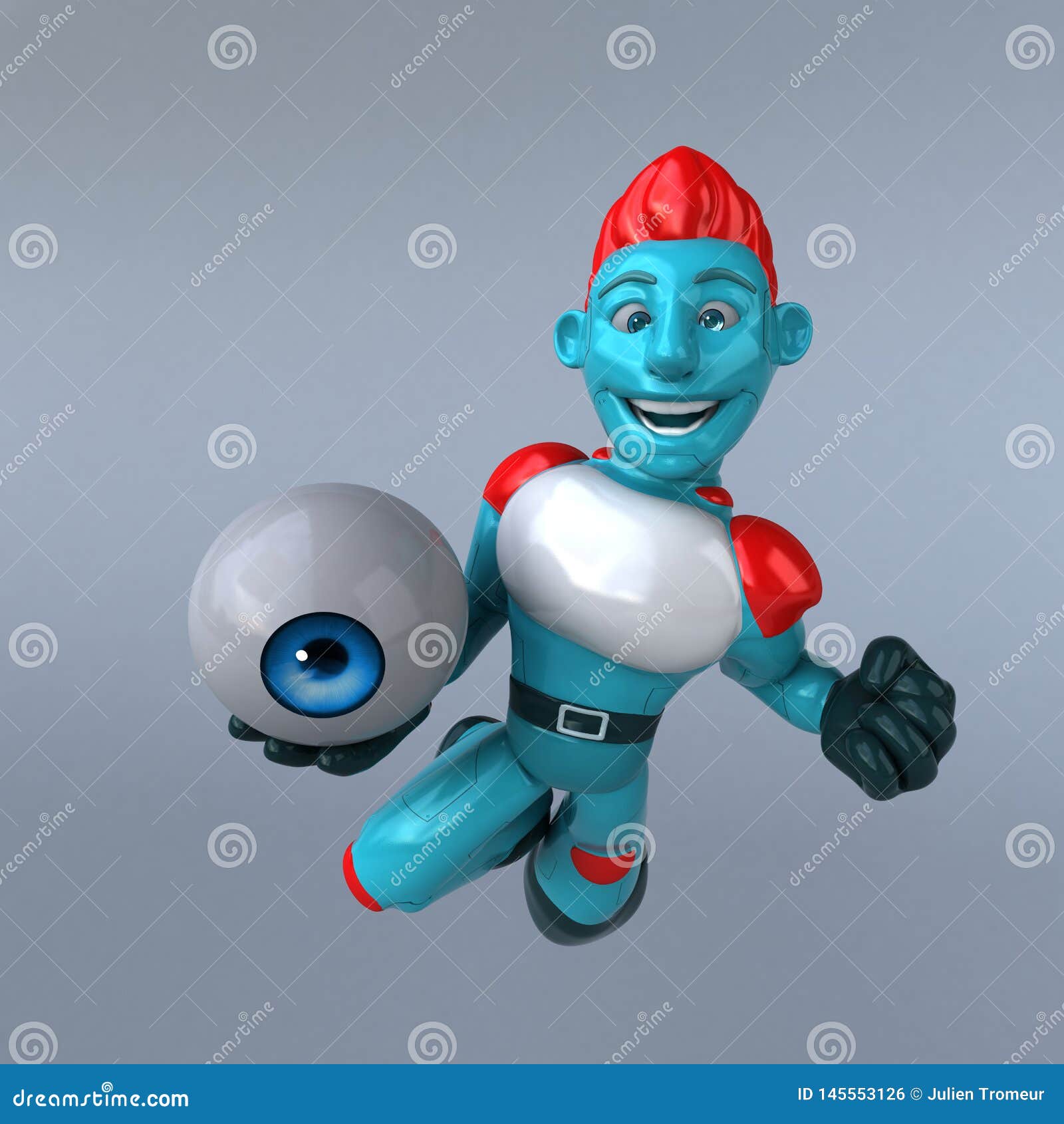 Red Robot - 3D Illustration Stock Illustration - Illustration of system ...