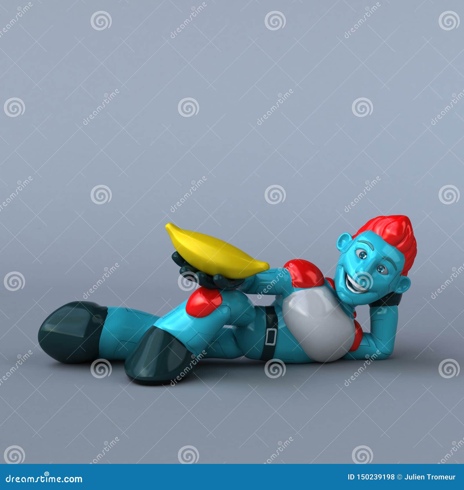 Red Robot - 3D Illustration Stock Illustration - Illustration of cyborg ...