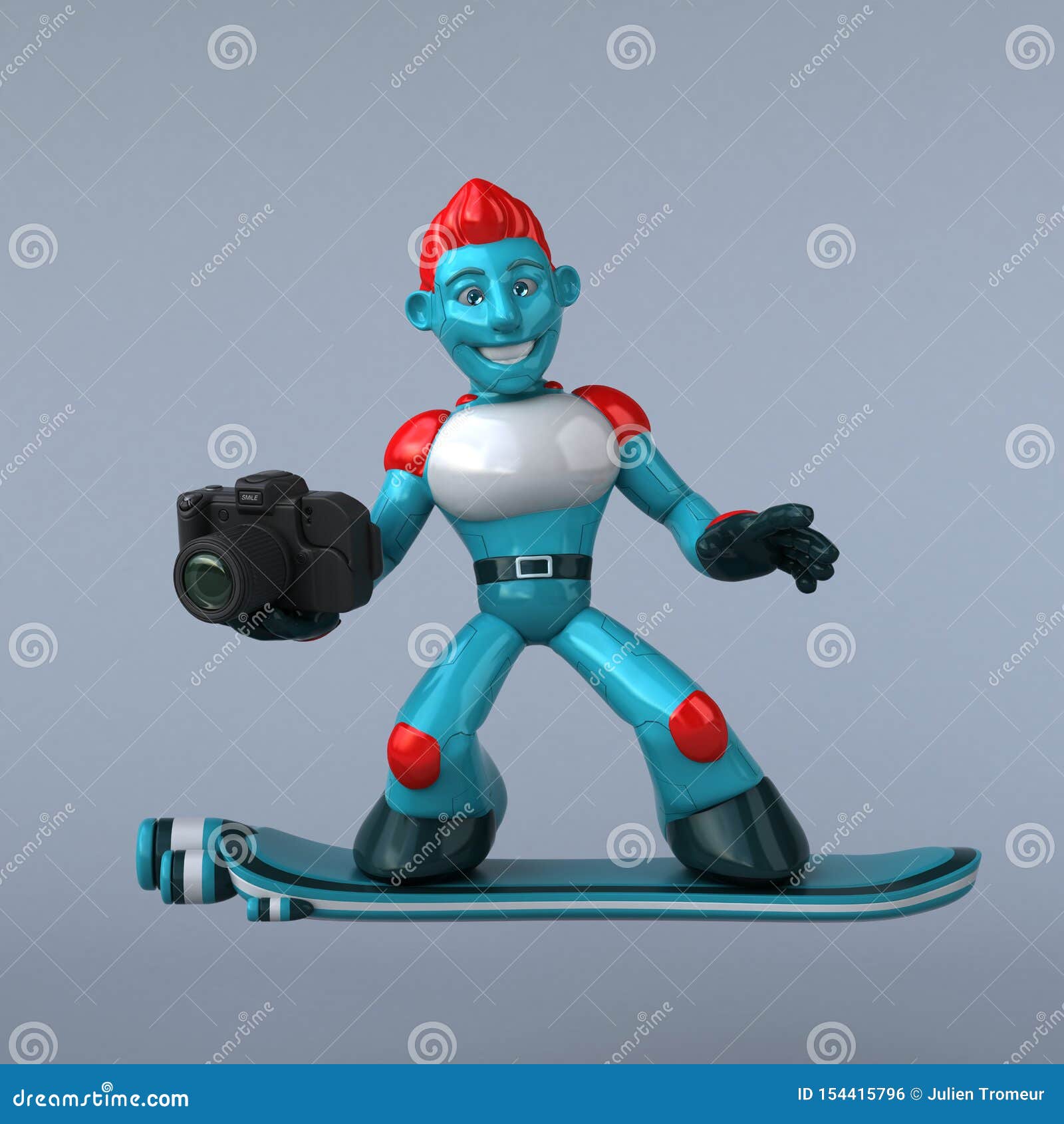 Red Robot - 3D Illustration Stock Illustration - Illustration of ...