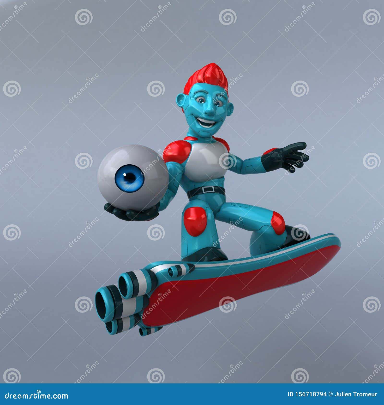 Red Robot - 3D Illustration Stock Illustration - Illustration of ...