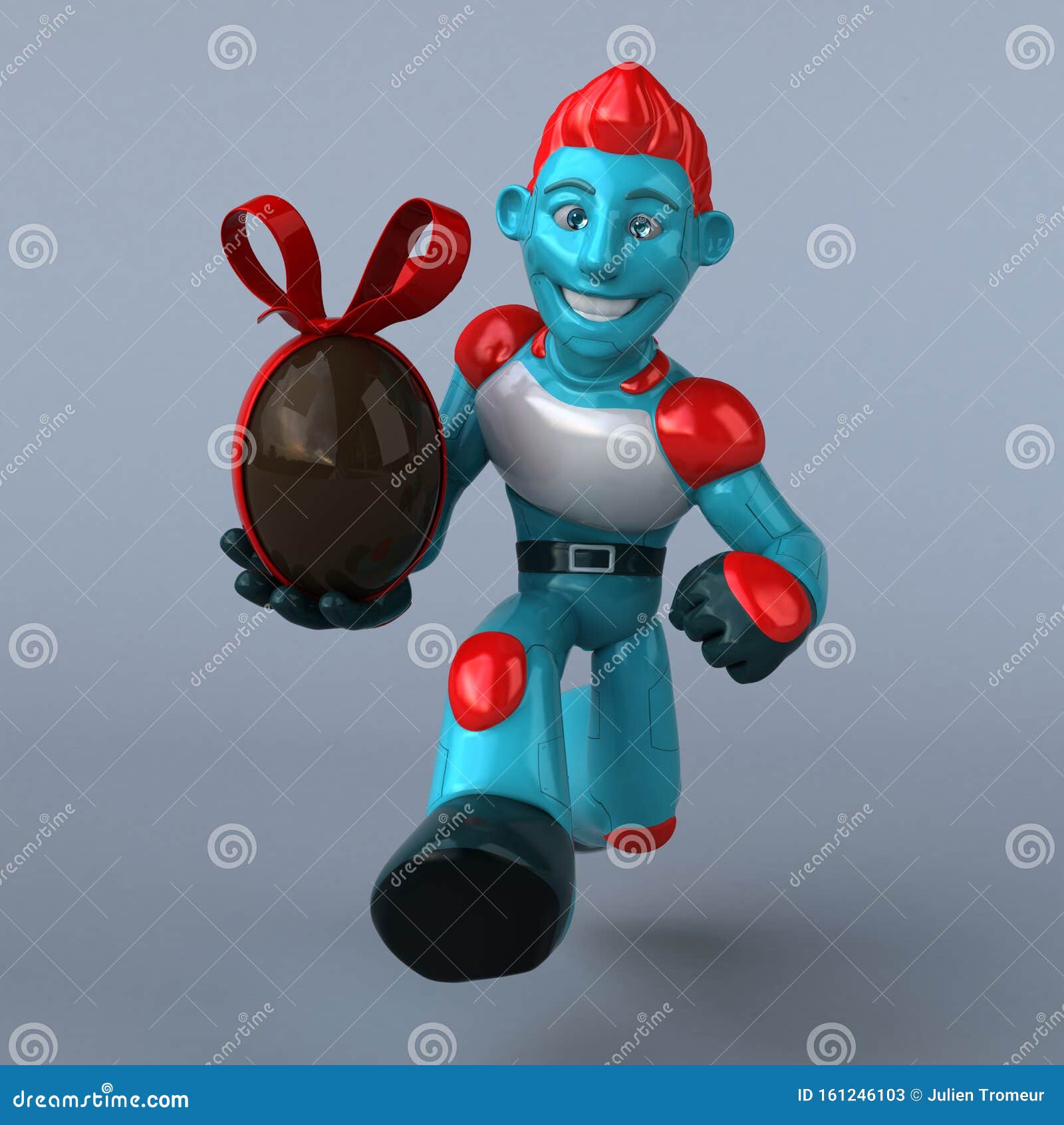 Red Robot - 3D Illustration Stock Illustration - Illustration of cyborg ...