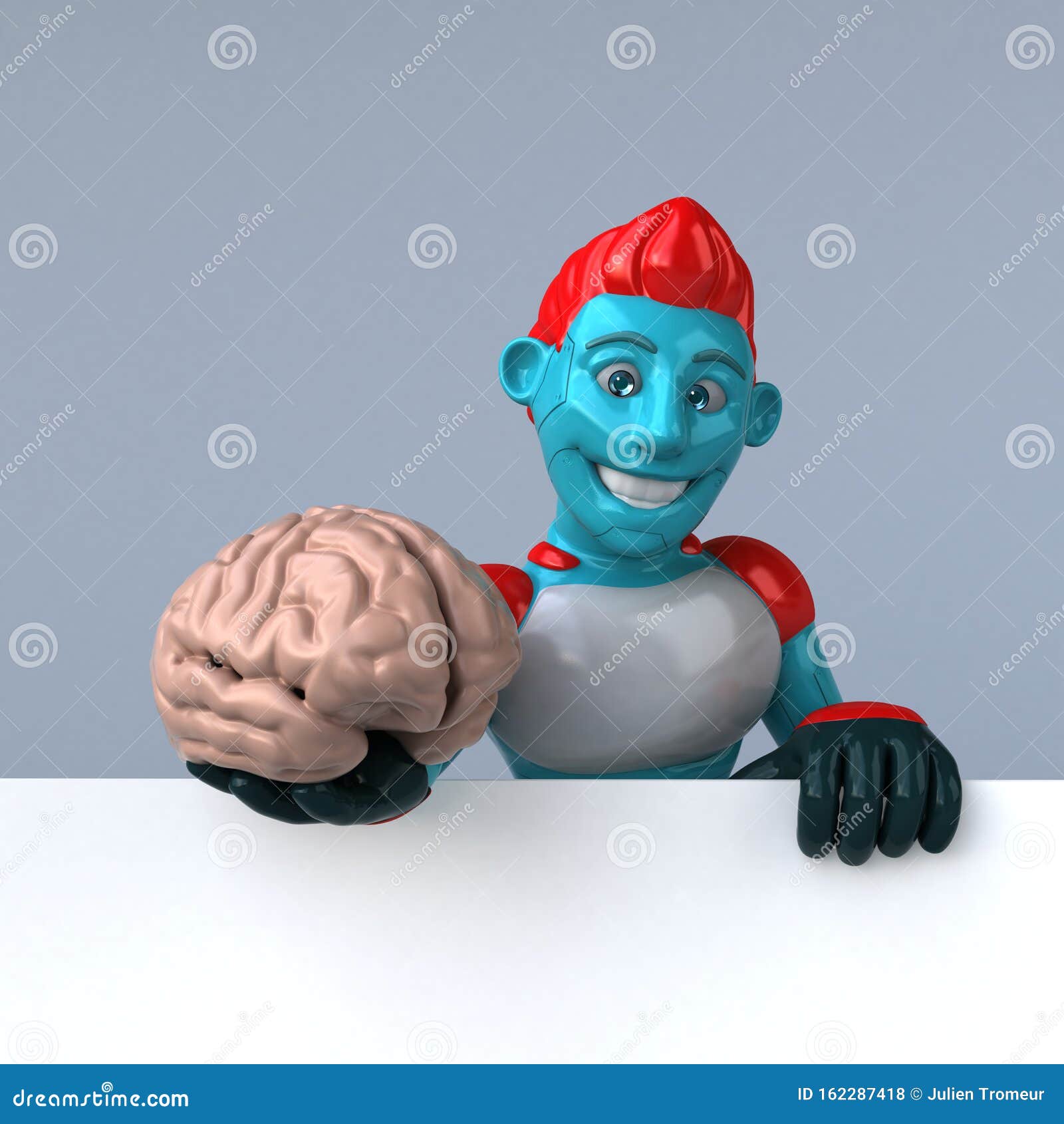 Red Robot - 3D Illustration Stock Illustration - Illustration of ...