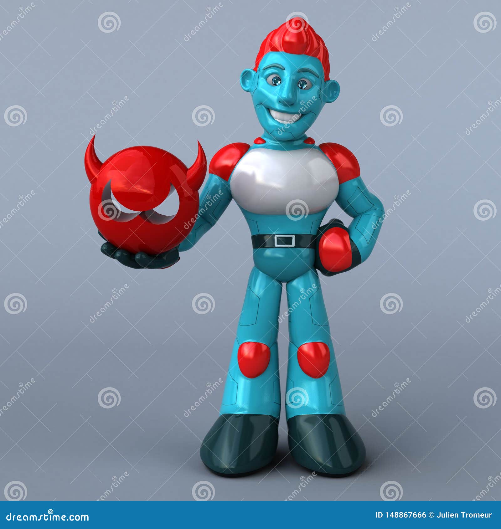 Red Robot - 3D Illustration Stock Illustration - Illustration of retro ...