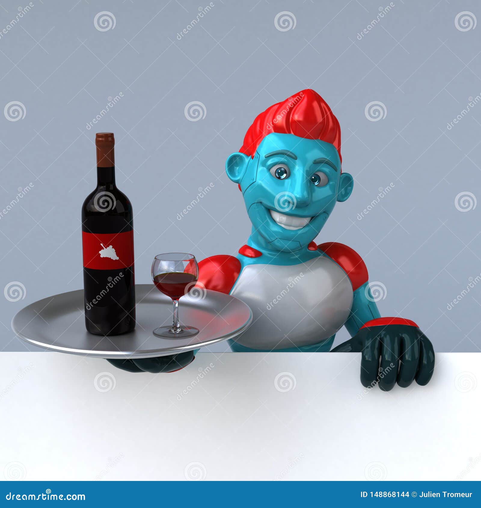 Red Robot - 3D Illustration Stock Illustration - Illustration of future ...