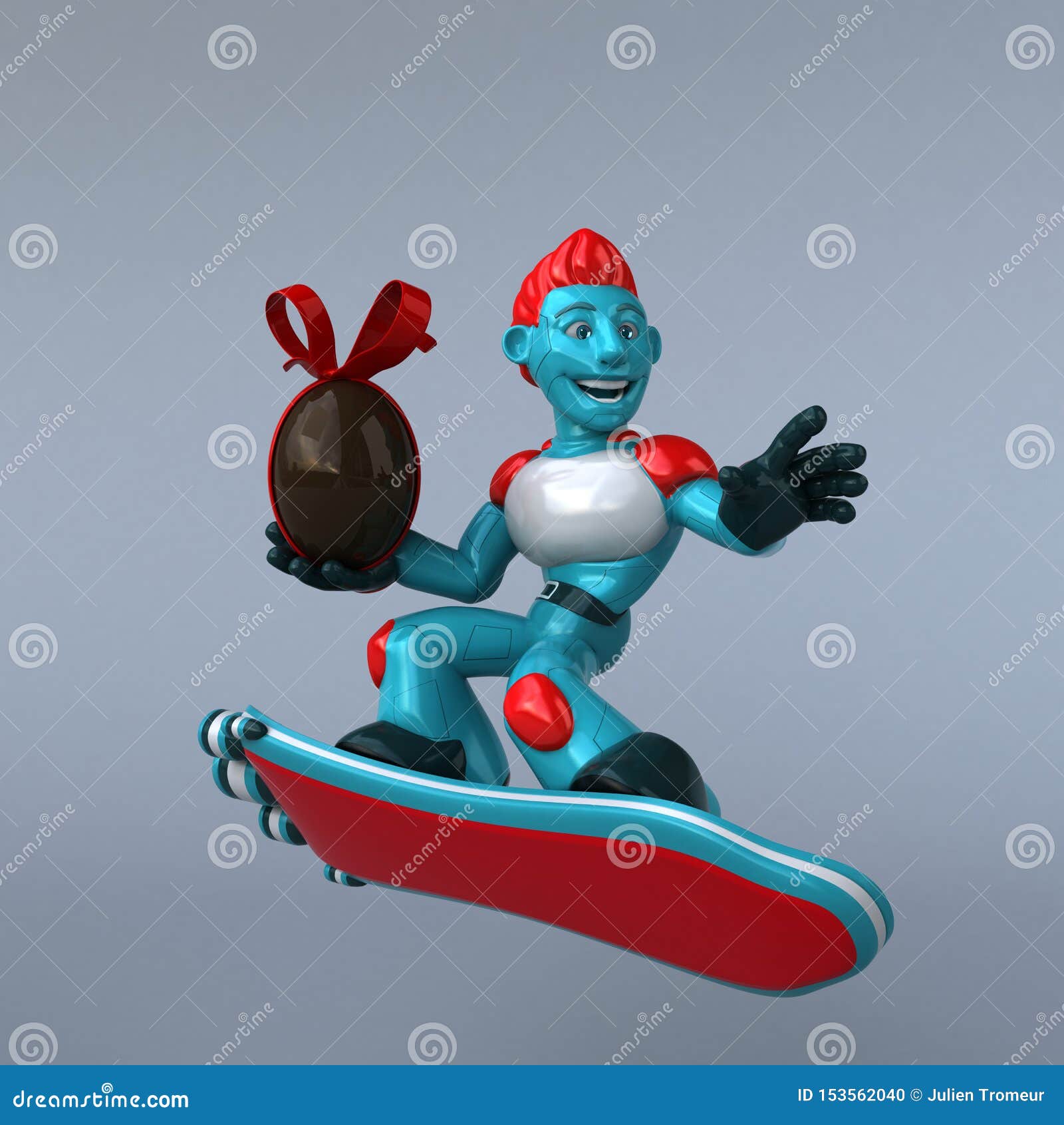 Red Robot - 3D Illustration Stock Illustration - Illustration of ...