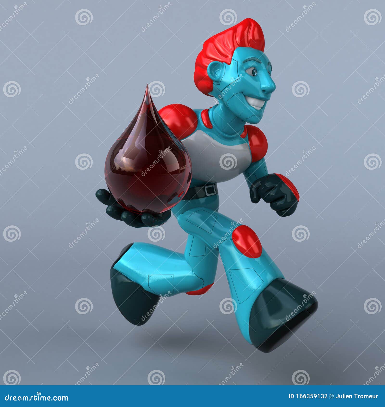 Red Robot - 3D Illustration Stock Illustration - Illustration of blood ...