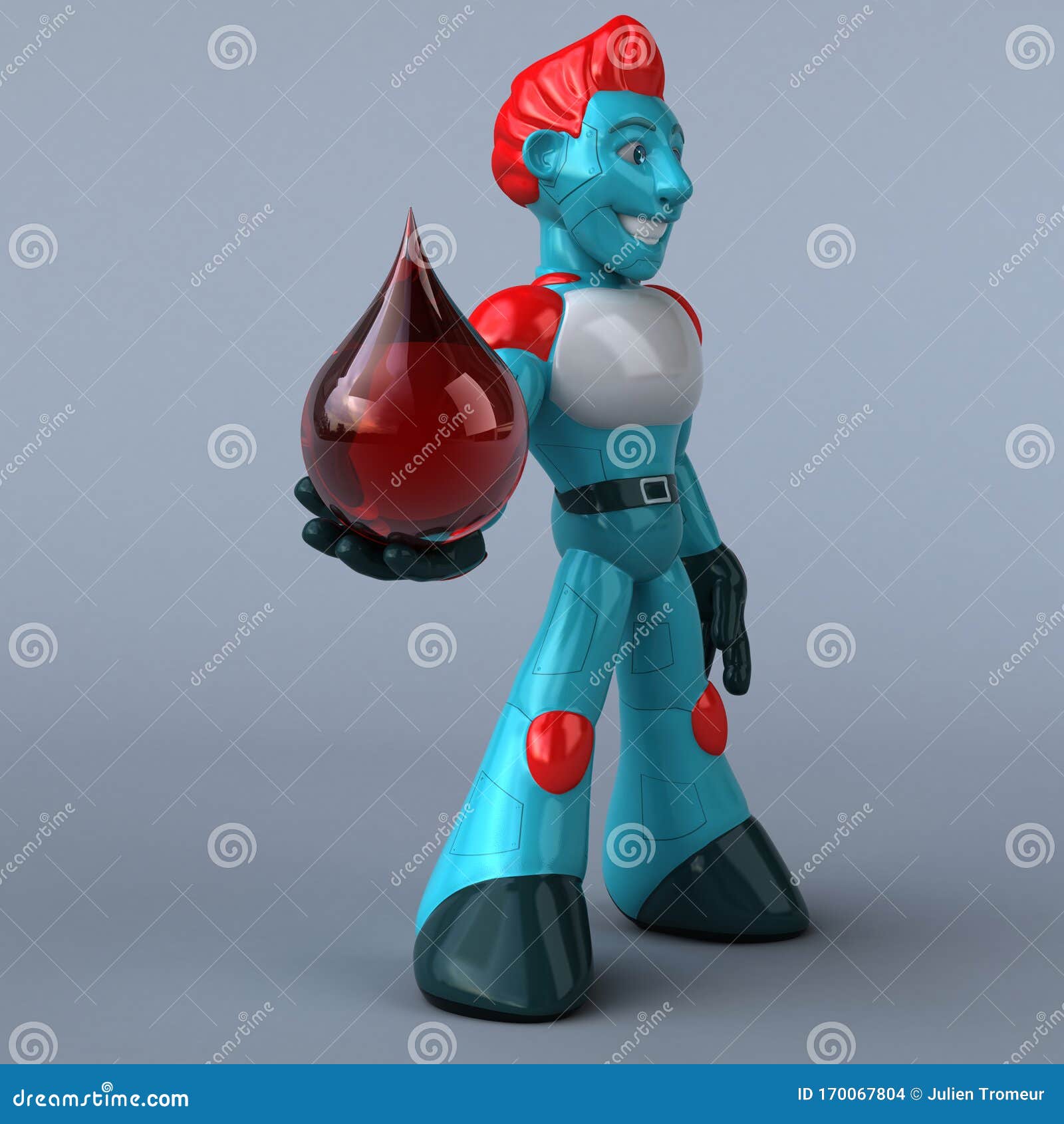 Red Robot - 3D Illustration Stock Illustration - Illustration of ...