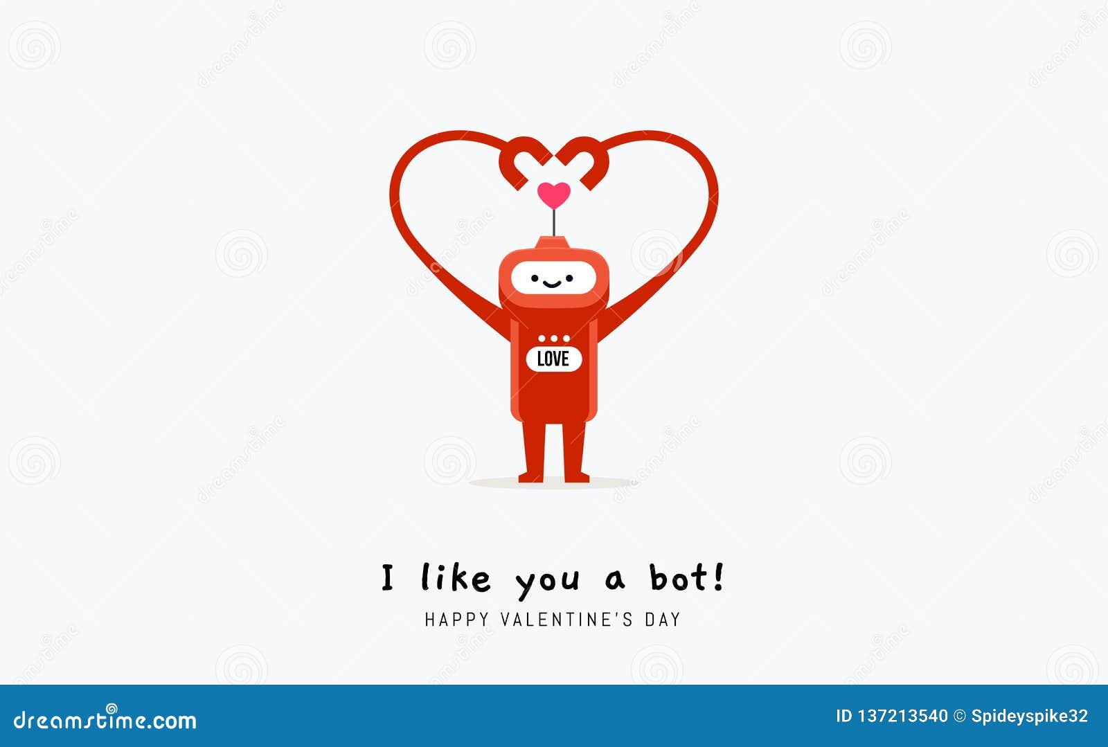 A Red Robot Forming Heart Shape with the Hands Stock Vector ...