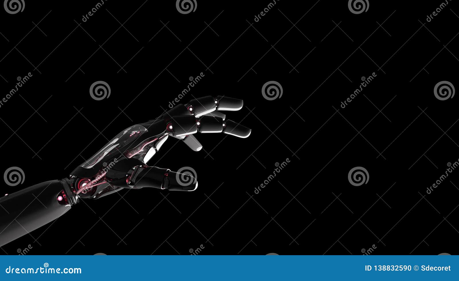 Red Robot Hand Pointing Finger 3D Rendering Stock Illustration ...