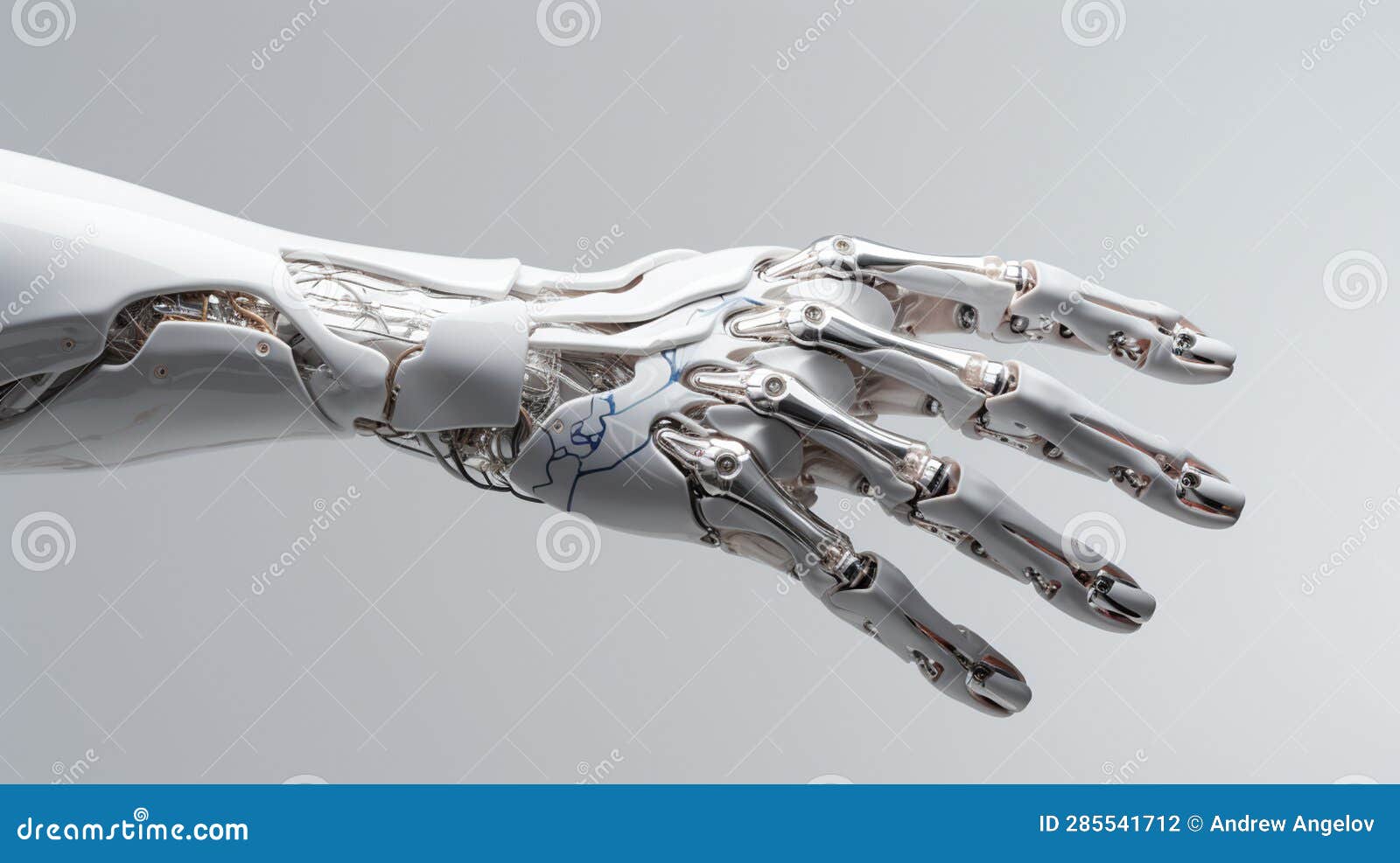 Red Robot Hand Pointing Finger on Dark Background 3D Rendering Stock ...