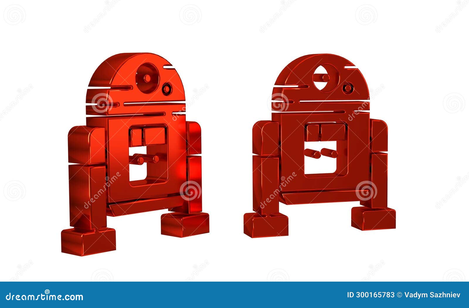 Red Robot Icon Isolated on Transparent Background. Stock Illustration ...